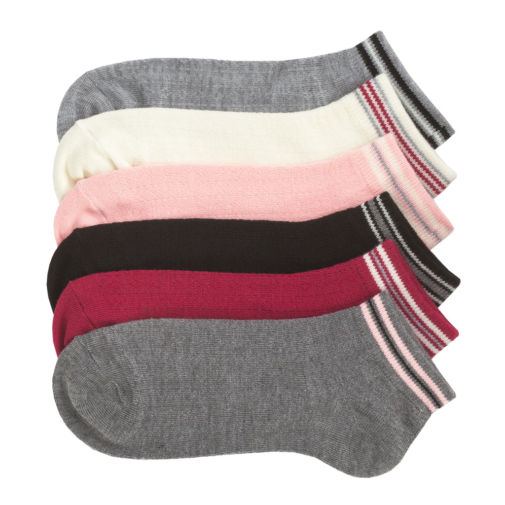 Wss Athletic 6 Pack Medium Low Cut | Black/Grays/Pink/Burgundy/White ...