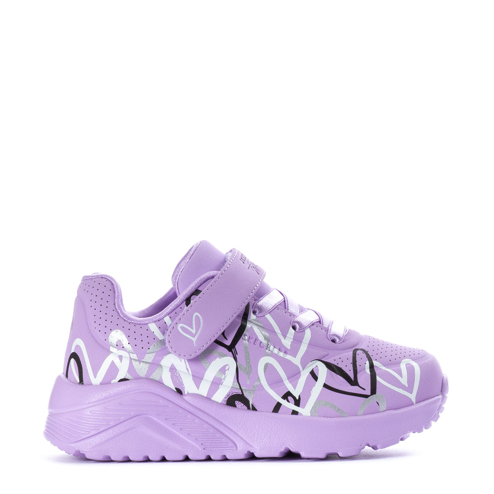 Skechers Uno Lite | Toddler | (Jgoldcrown)/Lavendar/Metallic | ShopWSS