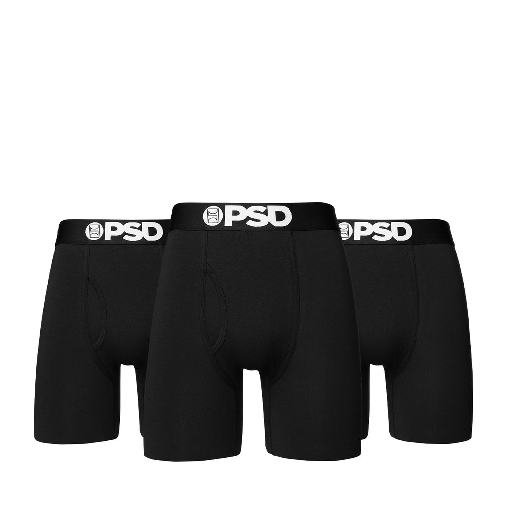 PSD 3 Pack Men's Cotton Blend Boxer Briefs | Black | ShopWSS