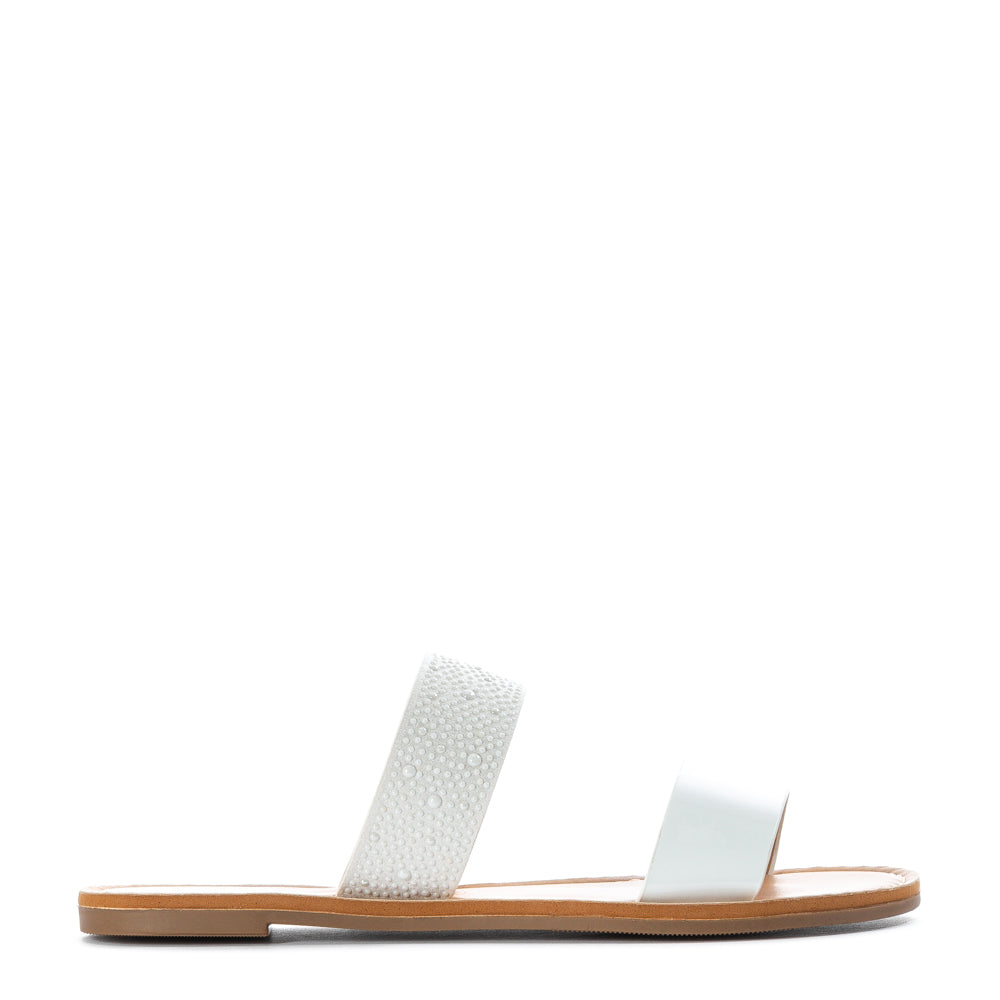 Celia Atlas 2 Band Sandal | Women’s | White Pat PU | ShopWSS