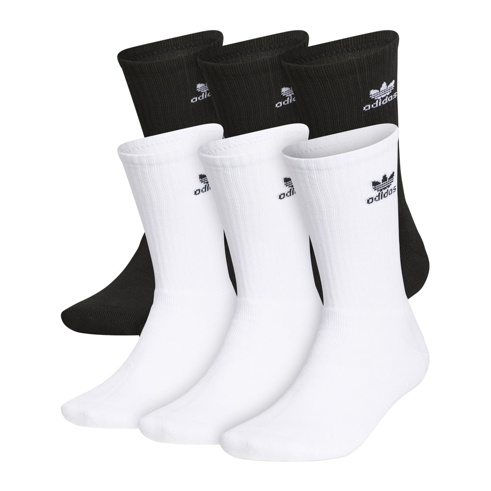 Adidas 6 Pack Large Originals Crew | White & Black | ShopWSS