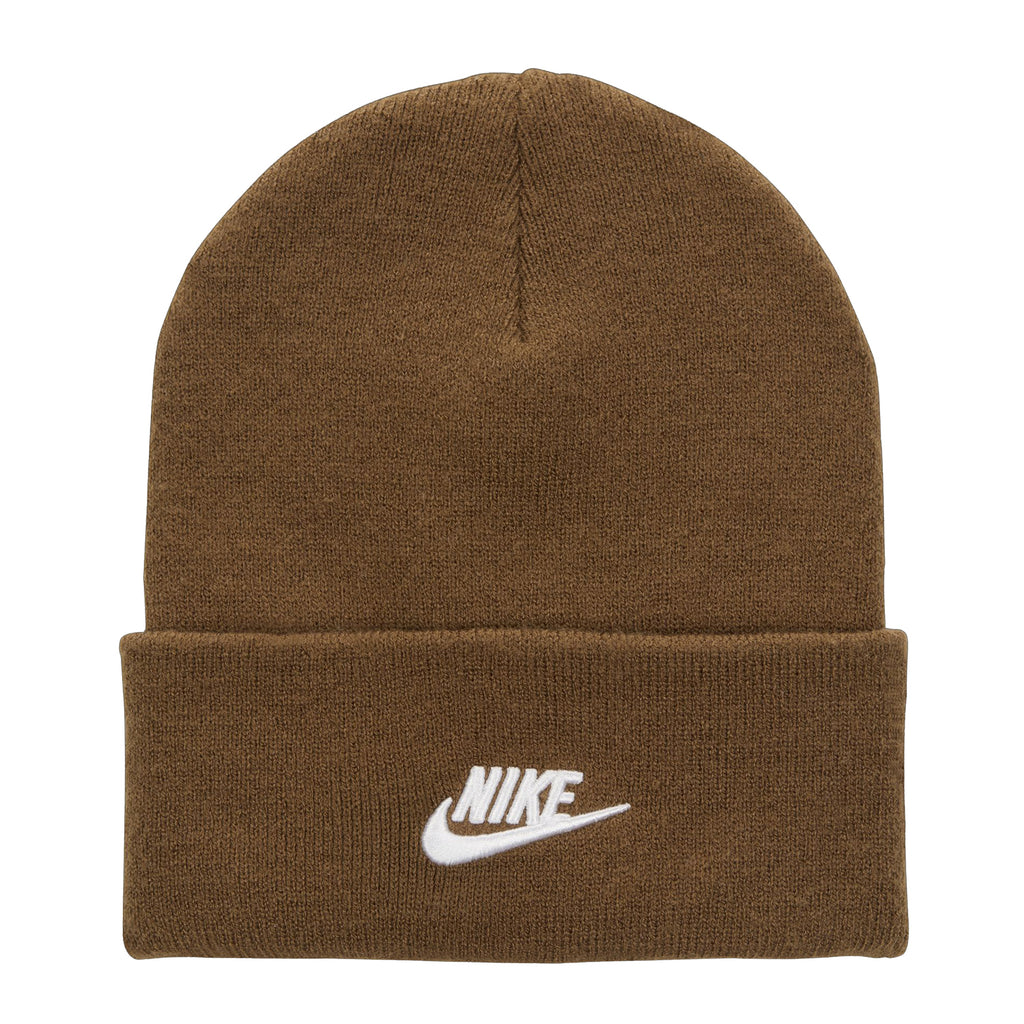 Nike Nike Peak Tall Cuff Futura Beanie | Mosswood Brown/White | ShopWSS