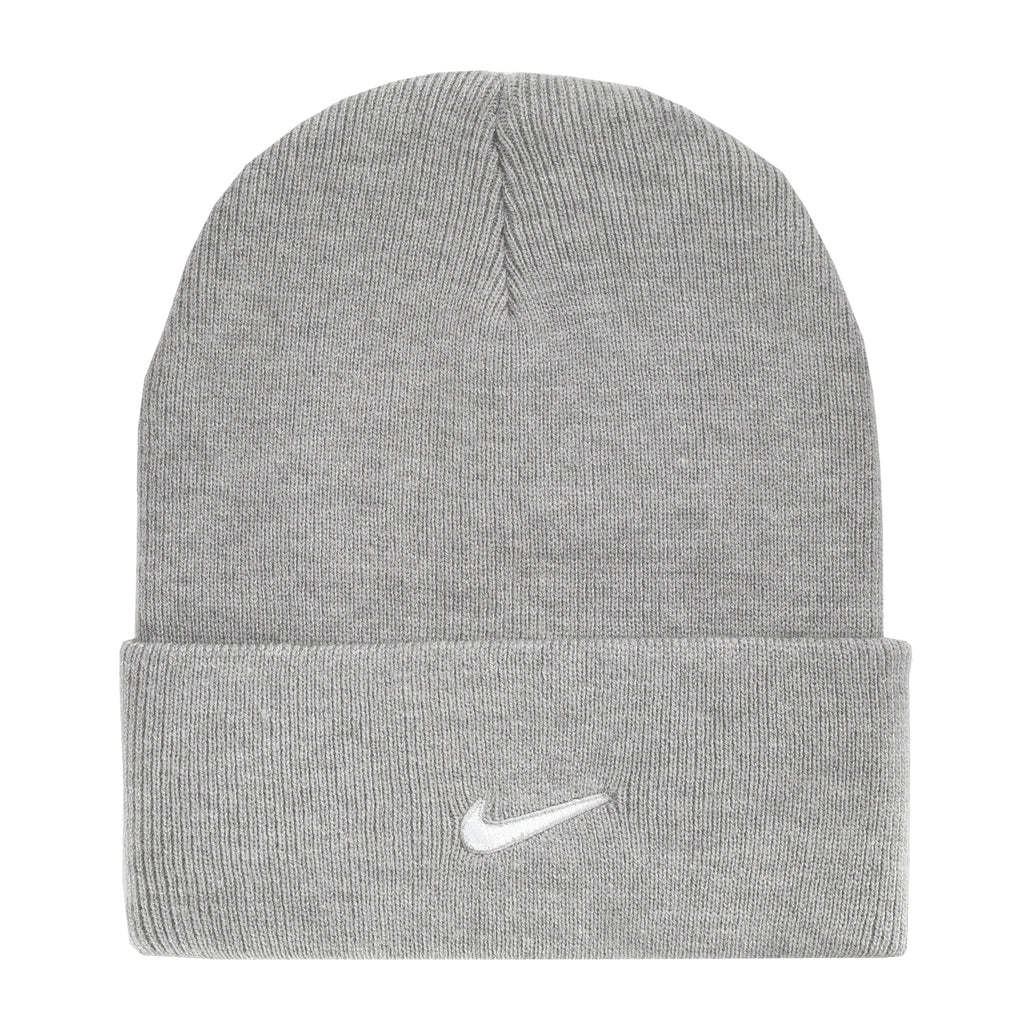 Nike Nike Peak Tall Cuff Swoosh Beanie | Dk Grey Heather/White | ShopWSS