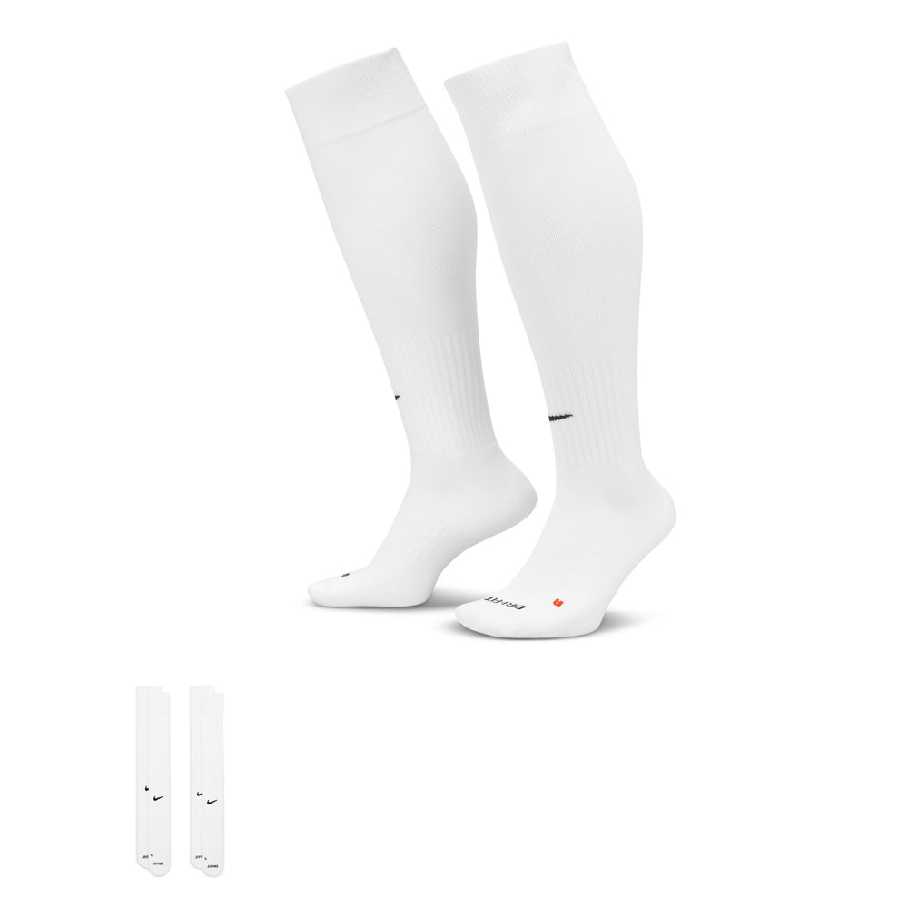 Nike 2 Pack Nike Academy OTC Soccer Sock | White/Black | ShopWSS